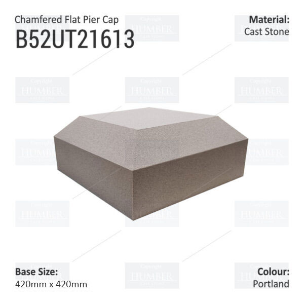 Chamfered Flat Pier Cap 420mm x 420mm – UK Cast Stone Online