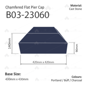 Chamfered Flat Pier Cap 430mm x 430mm – UK Cast Stone Online